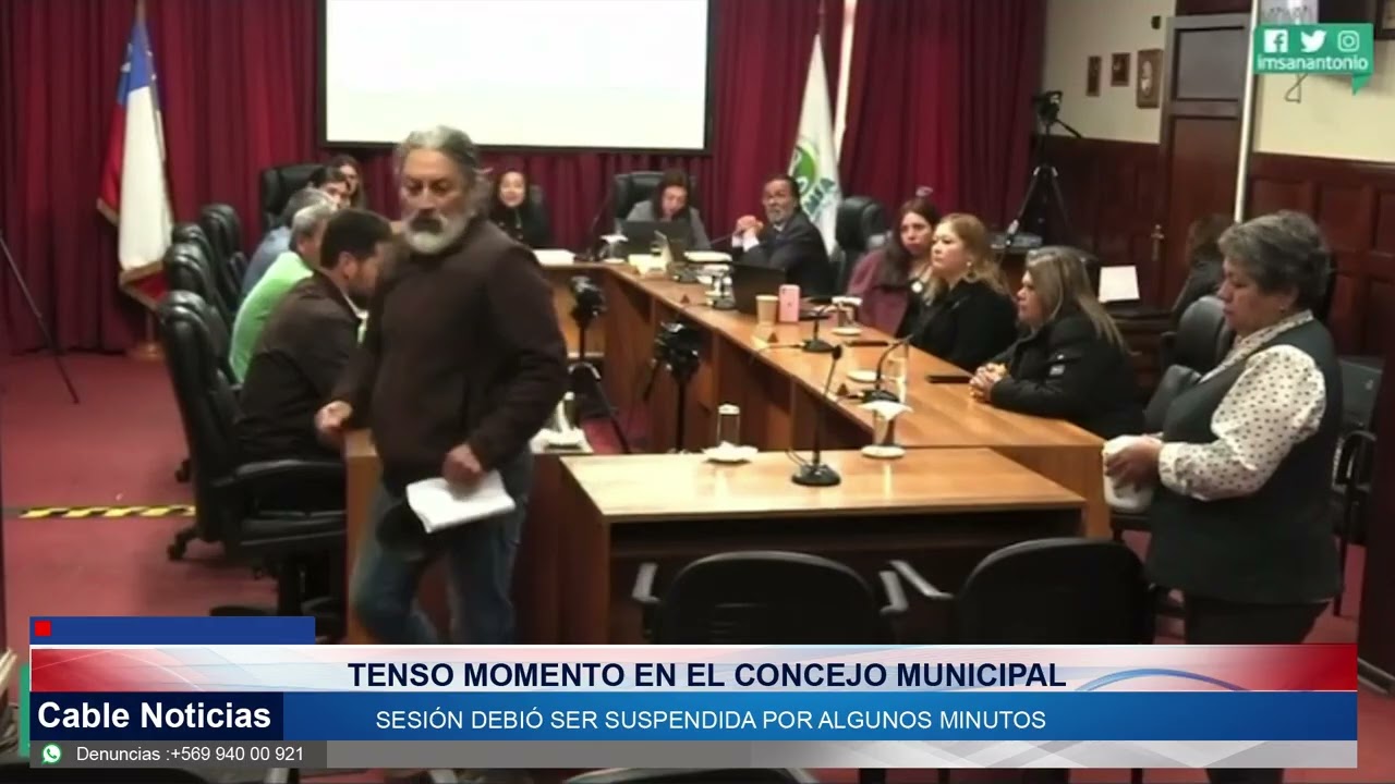 Momento tenso se vivió en el Concejo Municipal de San Antonio – Canal2